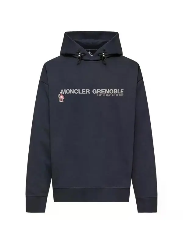 Moncler Coordinates-logo Drawstring Hoodie - Black