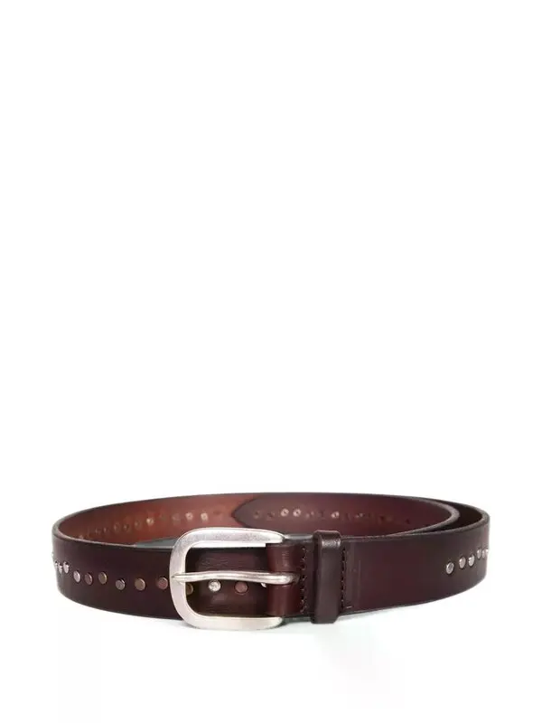 Orciani Studded Leather Belt - Brown