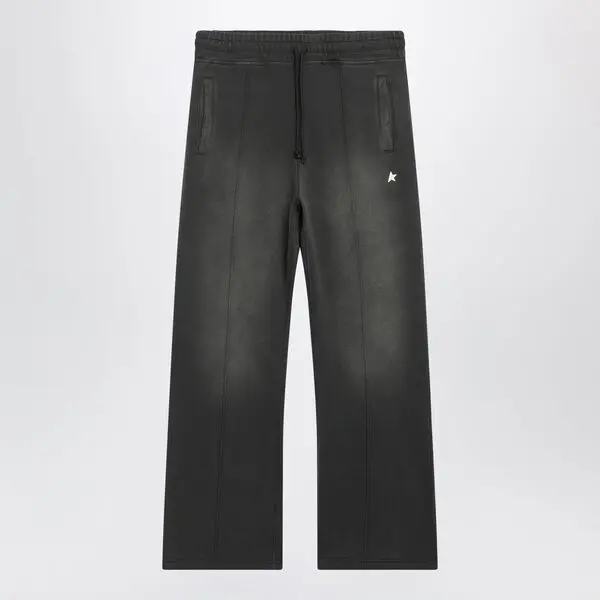 GOLDEN GOOSE Faded Grey Cotton Jogging Trousers - Black
