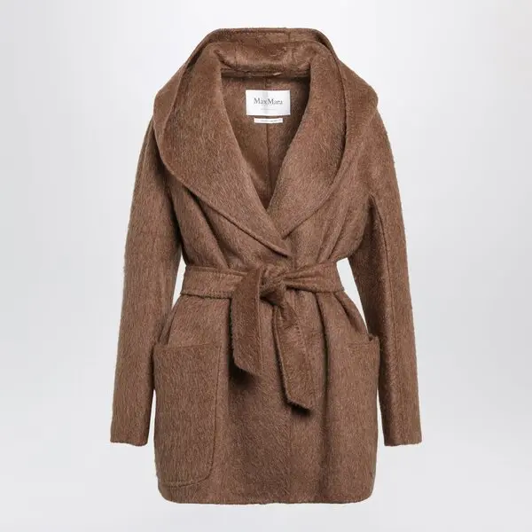 Max Mara Short Coat In Camel And Mohair