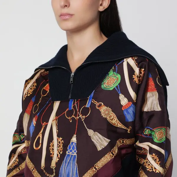 Etro Zip-up Sweater In Wool And Cashmere