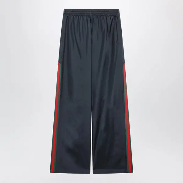 Gucci Technical Silk Poplin Trousers - Blue