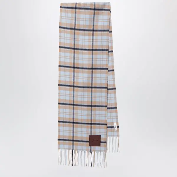 Chloé Beige Highlanding Scarf In Cashmere - Blue