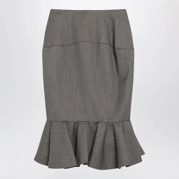 Jacquemus Palmier Dark Midi Skirt In Cotton Blend - Brown