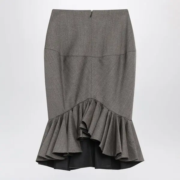Jacquemus Palmier Dark Midi Skirt In Cotton Blend - Brown
