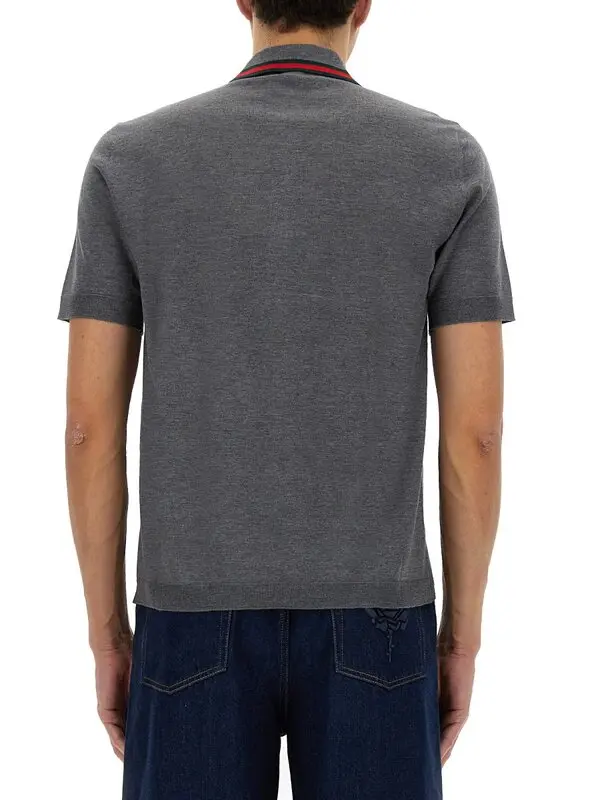 Gucci Polo Shirt With Web Pattern