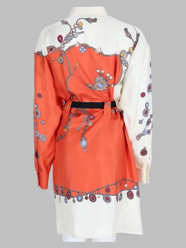 Versace Abito Chemisier In Twill Di Seta