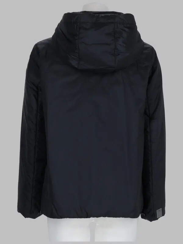 Max Mara Giacca Imbottita Con Cappuccio In Tela Antigoccia - Blue