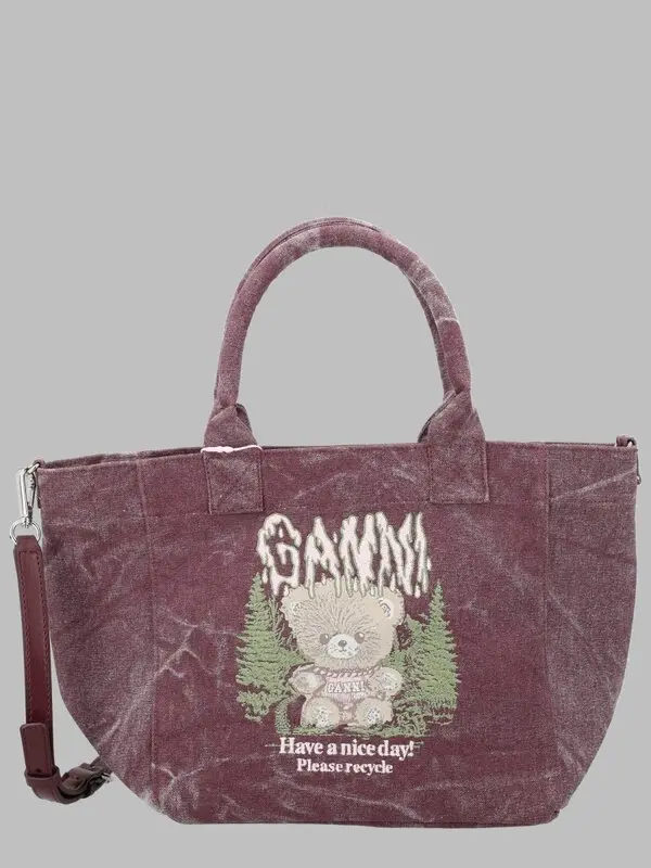 GANNI Borsa Tote Forest Teddy Small