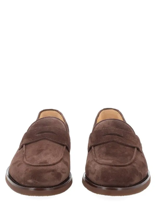 Brunello Cucinelli Mocassino Penny In Camoscio - Brown