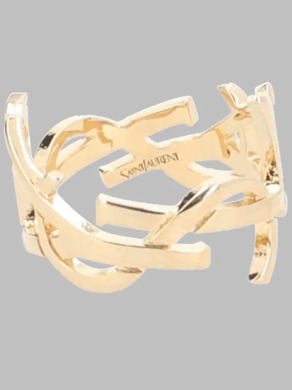 Saint Laurent Anello Ferma Sciarpa Cassandre - Gold