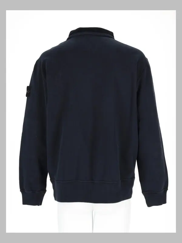 Stone Island Felpa Con Zip Corta E Patch Logo