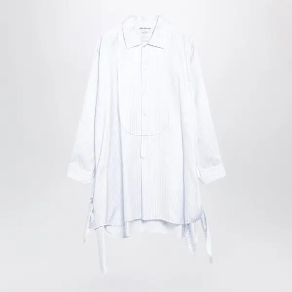 JW Anderson And Light Blue Shirt Dress With Side Knot - White