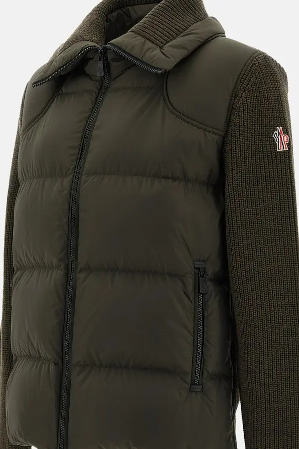 Moncler Cardigan In Lana Imbottito