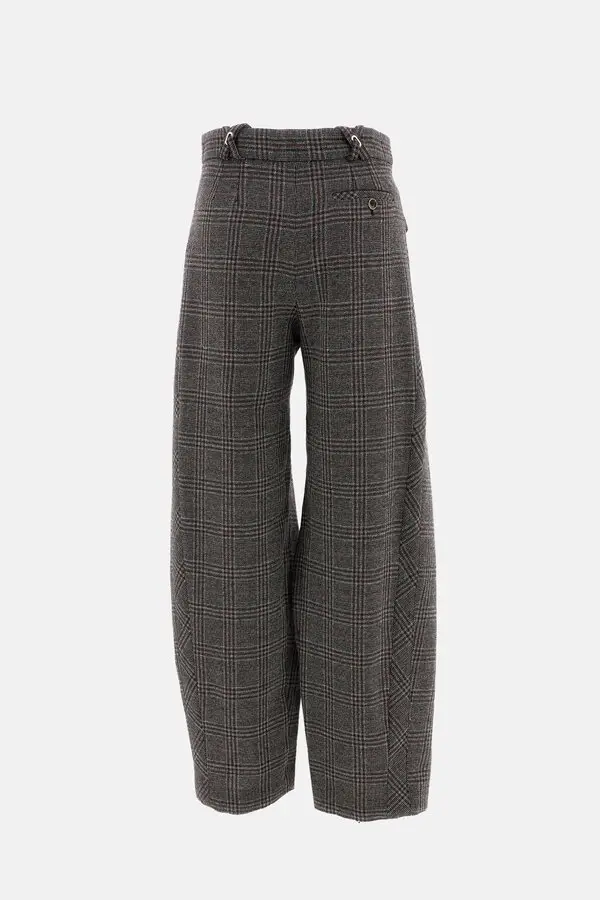 Rabanne Pantaloni Sartoriali In Lana Tartan