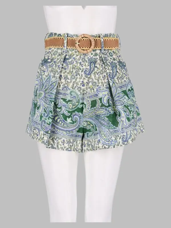 Zimmermann Paisley Ottie Tuck Shorts