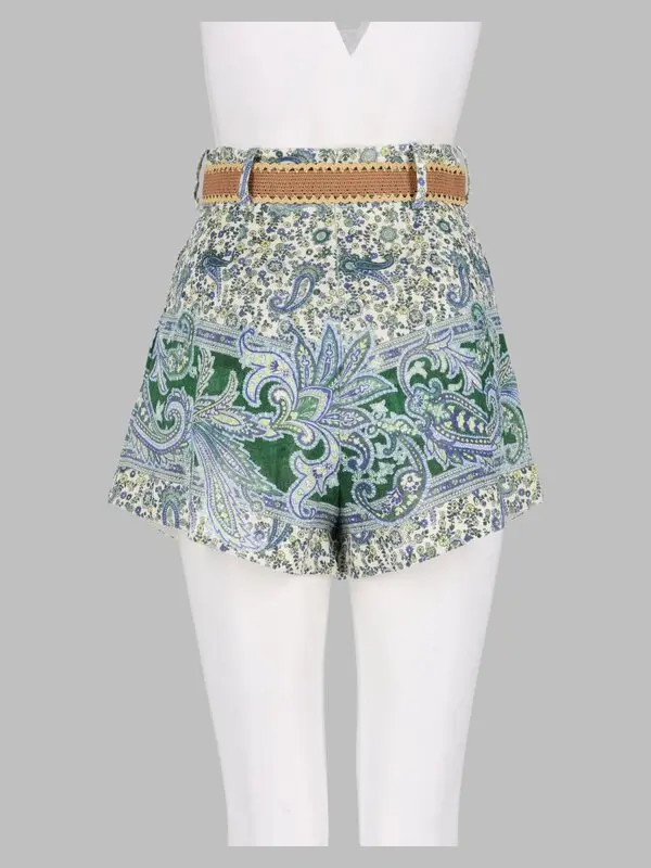 Zimmermann Paisley Ottie Tuck Shorts