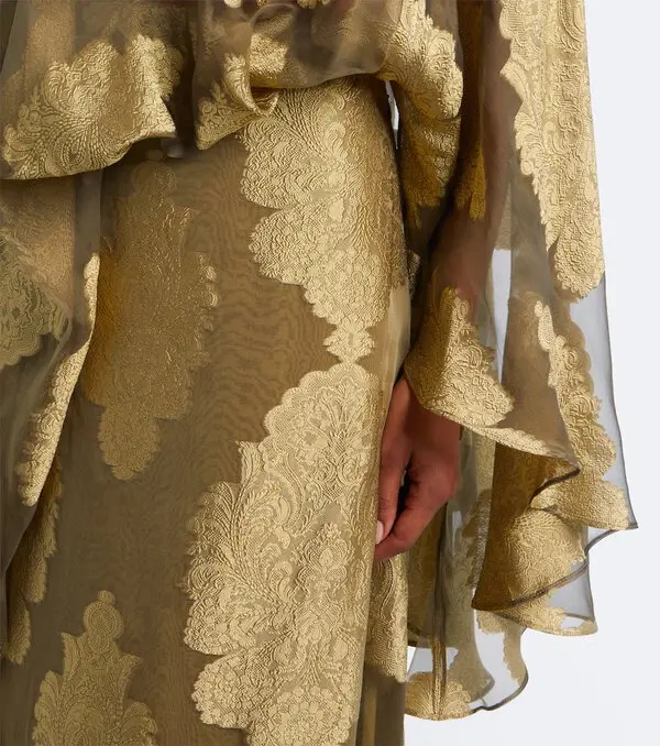 TALLER MARMO Chimera Jacquard Silk Chiffon Gown