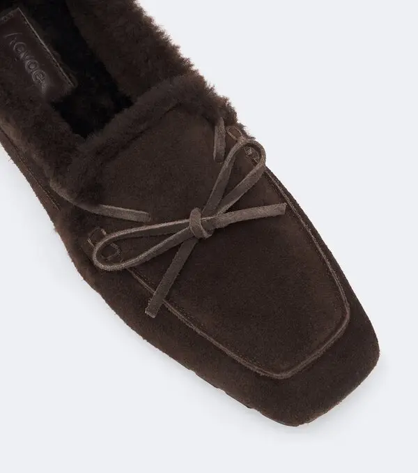 AeydĒ Jasper Shearling-lined Suede Boat Shoes - Brown