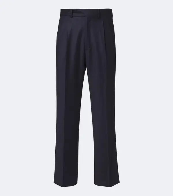 STOFFA Stòffa Wool And Cashmere Wide-leg Pants - Blue
