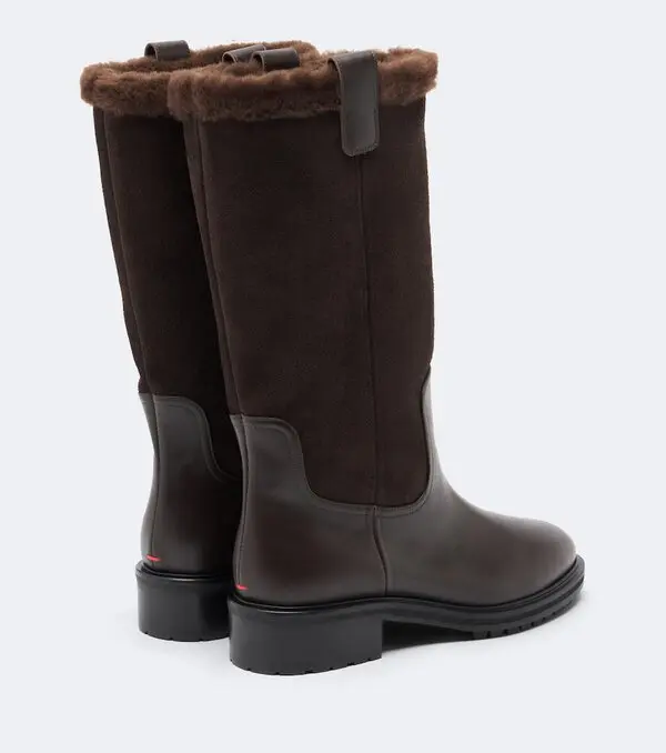 AeydĒ Theo Leather And Suede Knee-high Boots - Brown