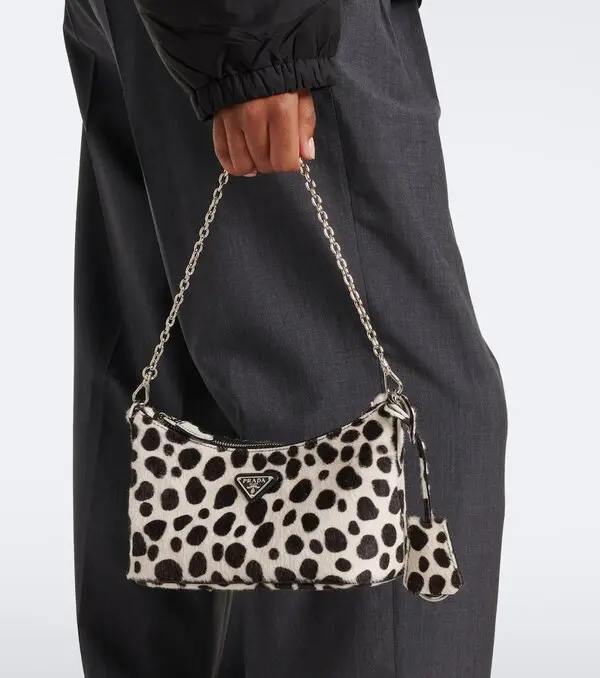 Prada Mini Printed Calf Hair Shoulder Bag
