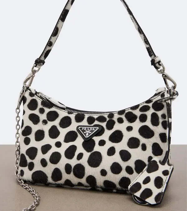 Prada Mini Printed Calf Hair Shoulder Bag