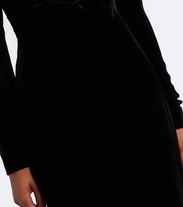 Elie Saab Bow-detail Silk-blend Velvet Gown