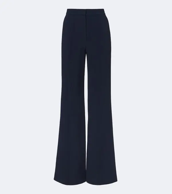 Elie Saab Crêpe Wide-leg Pants - Blue