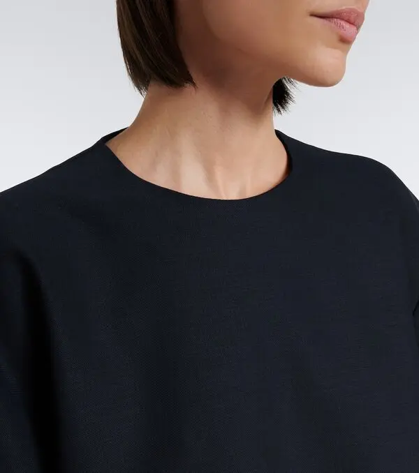 Plan C Embellished Wool-blend Gabardine Minidress