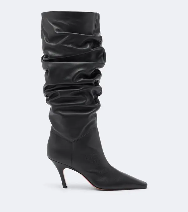 Amina Muaddi Jamie Leather Knee-high Boots