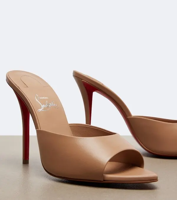 CHRISTIAN LOUBOUTIN Miss Z Leather Mules - Beige
