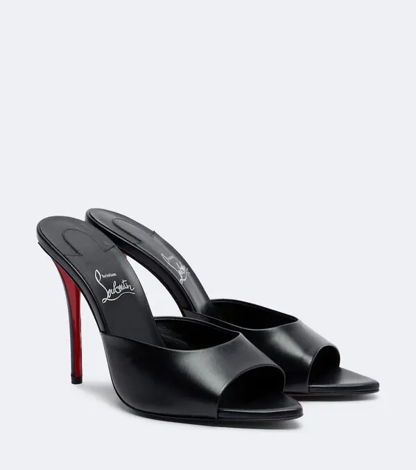 CHRISTIAN LOUBOUTIN Miss Z Leather Mules - Black