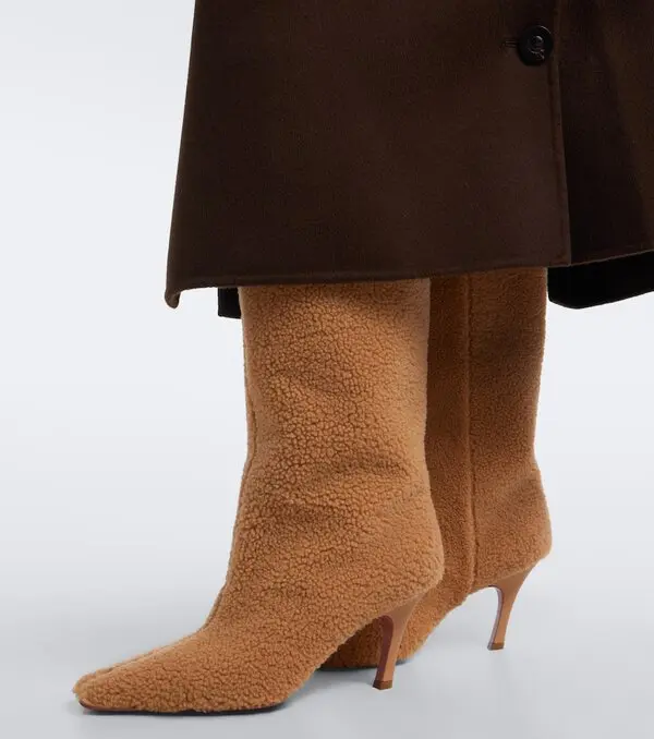 Amina Muaddi Mona Shearling Knee-high Boots