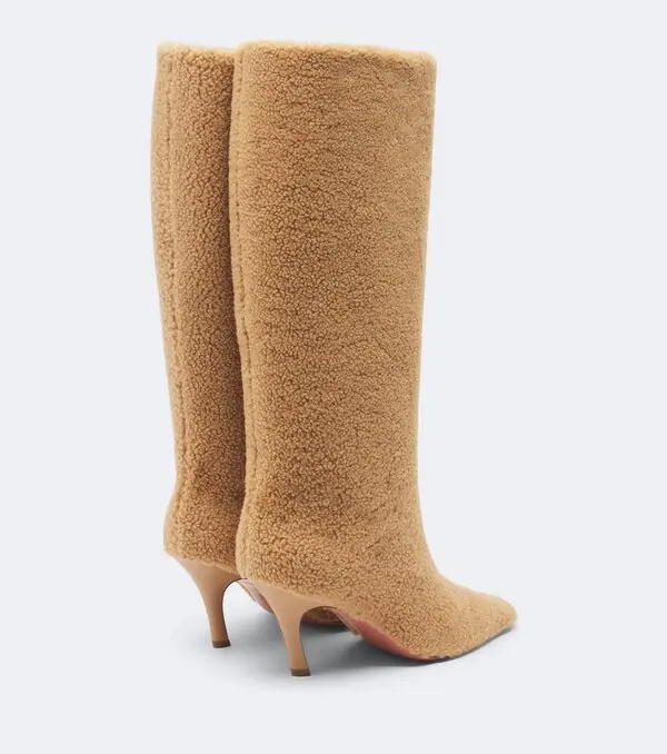 Amina Muaddi Mona Shearling Knee-high Boots