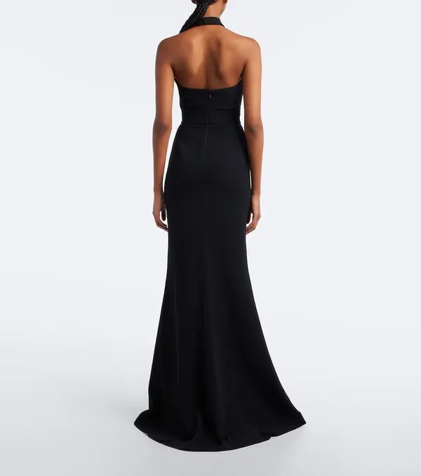 Elie Saab Crêpe Halterneck Gown - Black