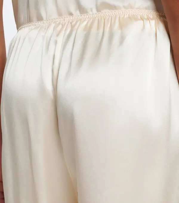 DÔEN Yaria Lace-trimmed Silk Satin Balloon Pants