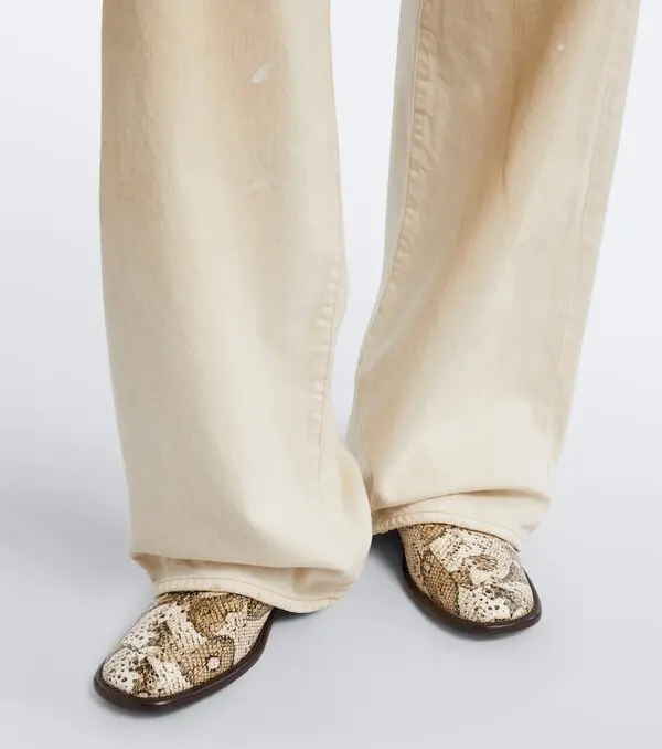 Acne Studios Snake-effect Leather Loafers