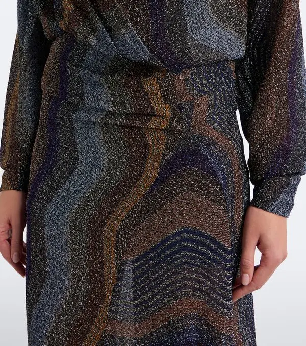 Missoni Draped Printed Lamé Gown