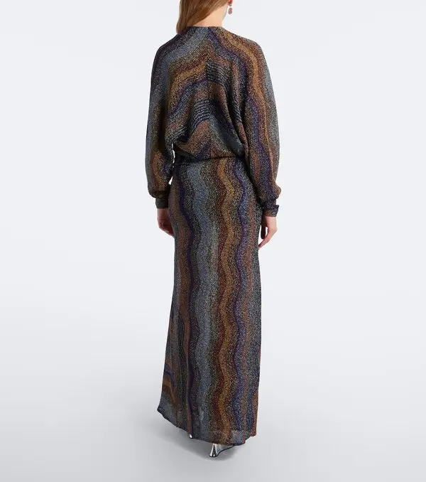 Missoni Draped Printed Lamé Gown