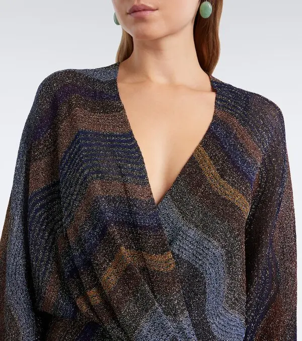 Missoni Draped Printed Lamé Gown
