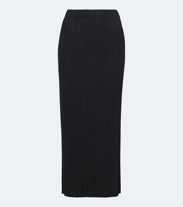 Issey Miyake Basics Pleated Maxi Skirt - Black