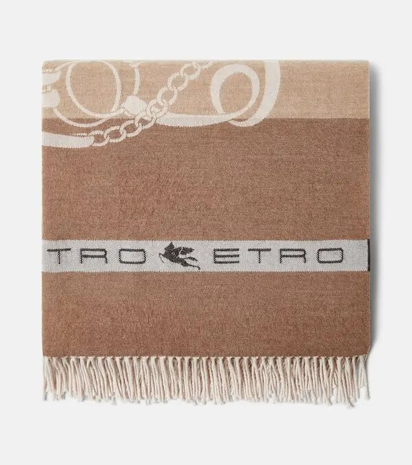 Etro Fringe-trimmed Wool Jacquard Throw