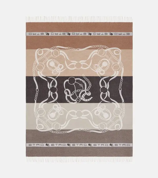 Etro Fringe-trimmed Wool Jacquard Throw