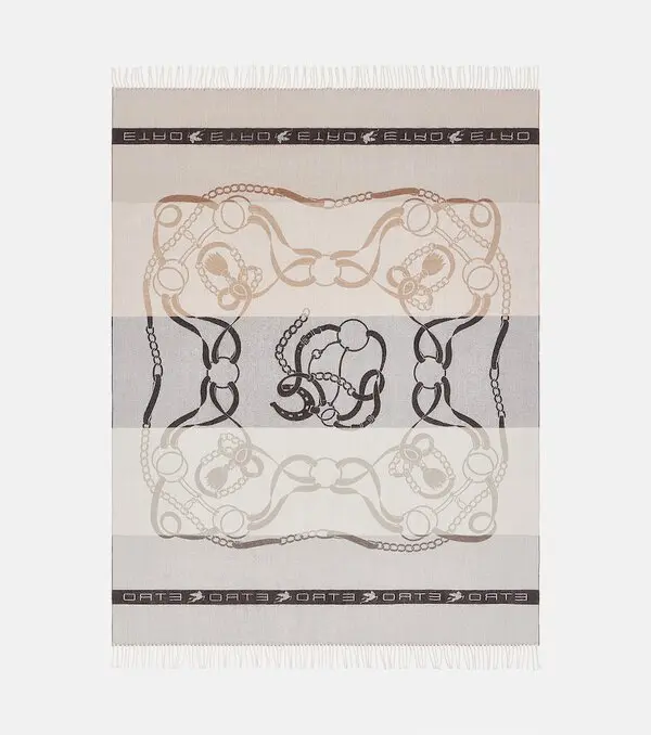 Etro Fringe-trimmed Wool Jacquard Throw