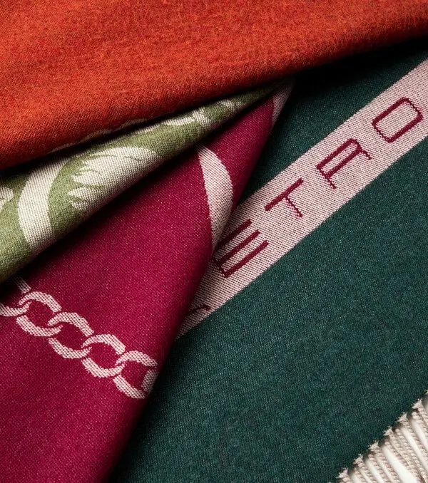 Etro Fringe-trimmed Wool Jacquard Throw - Red