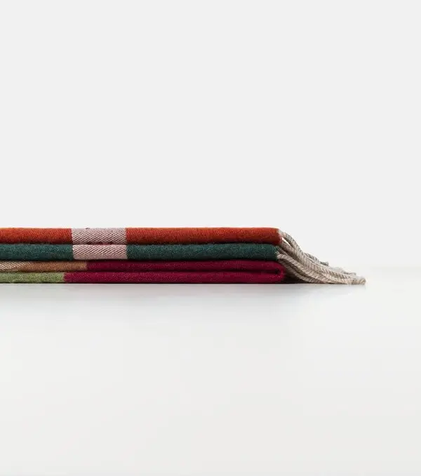 Etro Fringe-trimmed Wool Jacquard Throw - Red