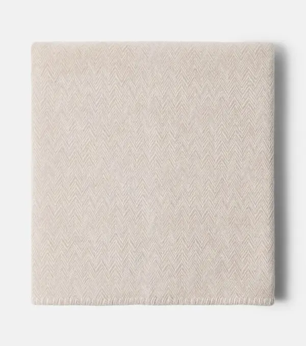 Missoni Camelia Chevron Wool And Cashmere Throw - Beige