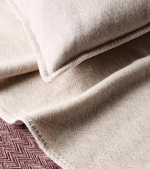 Missoni Camelia Chevron Wool And Cashmere Throw - Beige