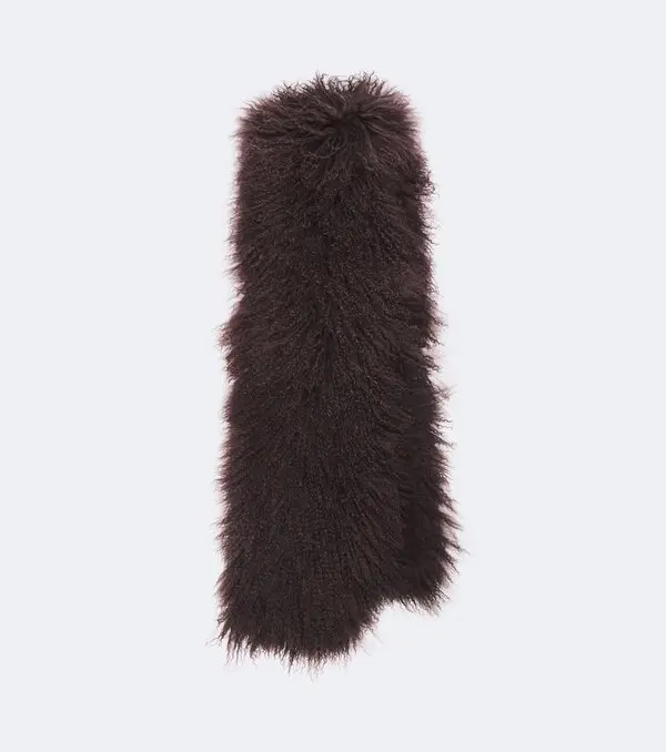 DE LA VALI Zeraphine Shearling Scarf - Brown